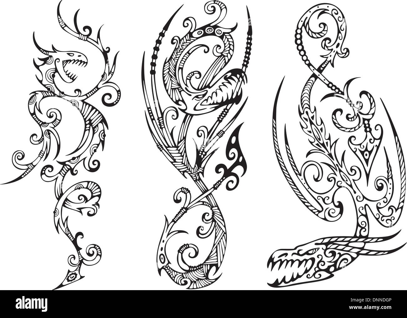 Stylized Dragons. Vector Set Stock Vector Image & Art - Alamy