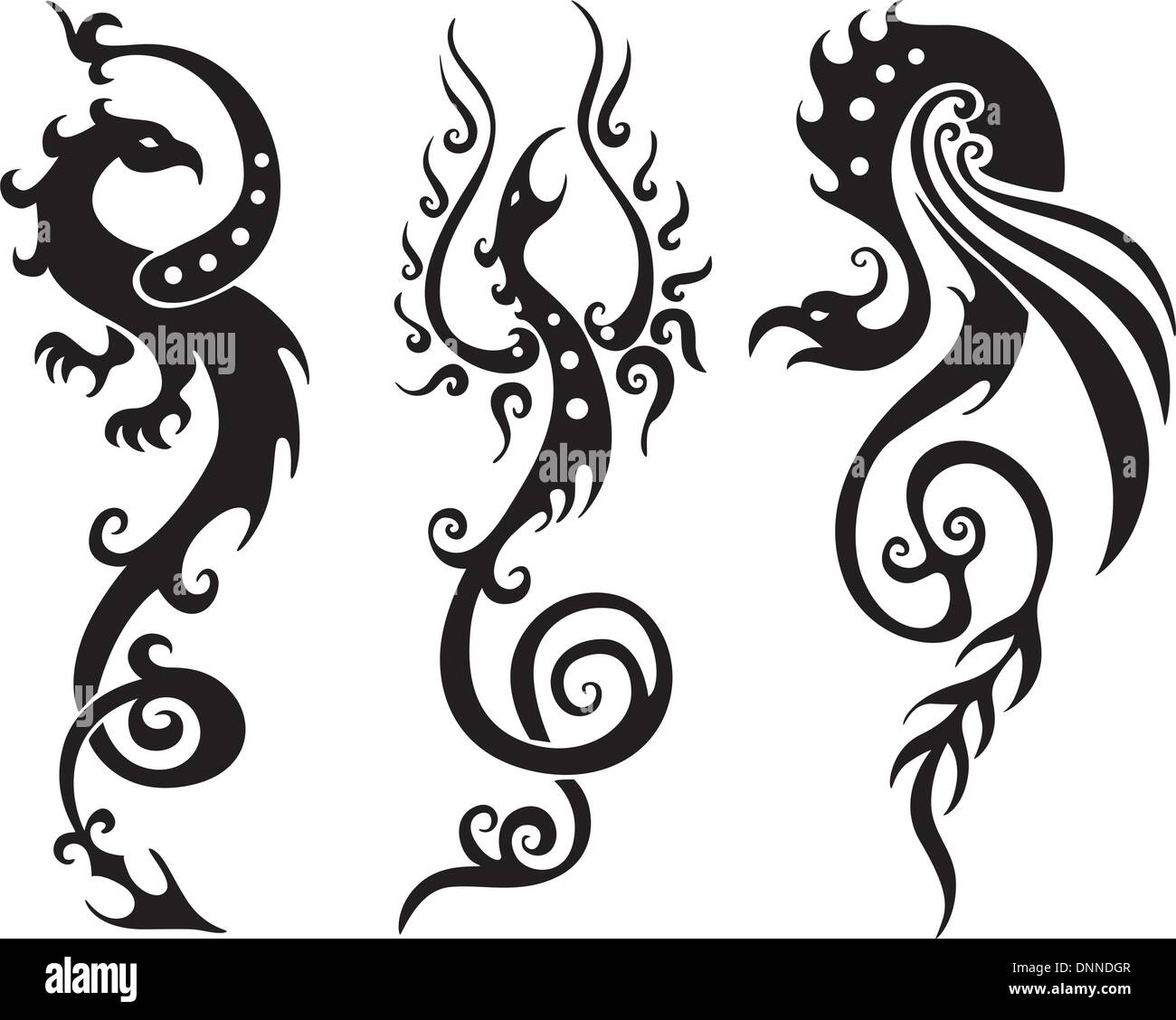 Stylized Dragons. Vector Set Stock Vector Image & Art - Alamy