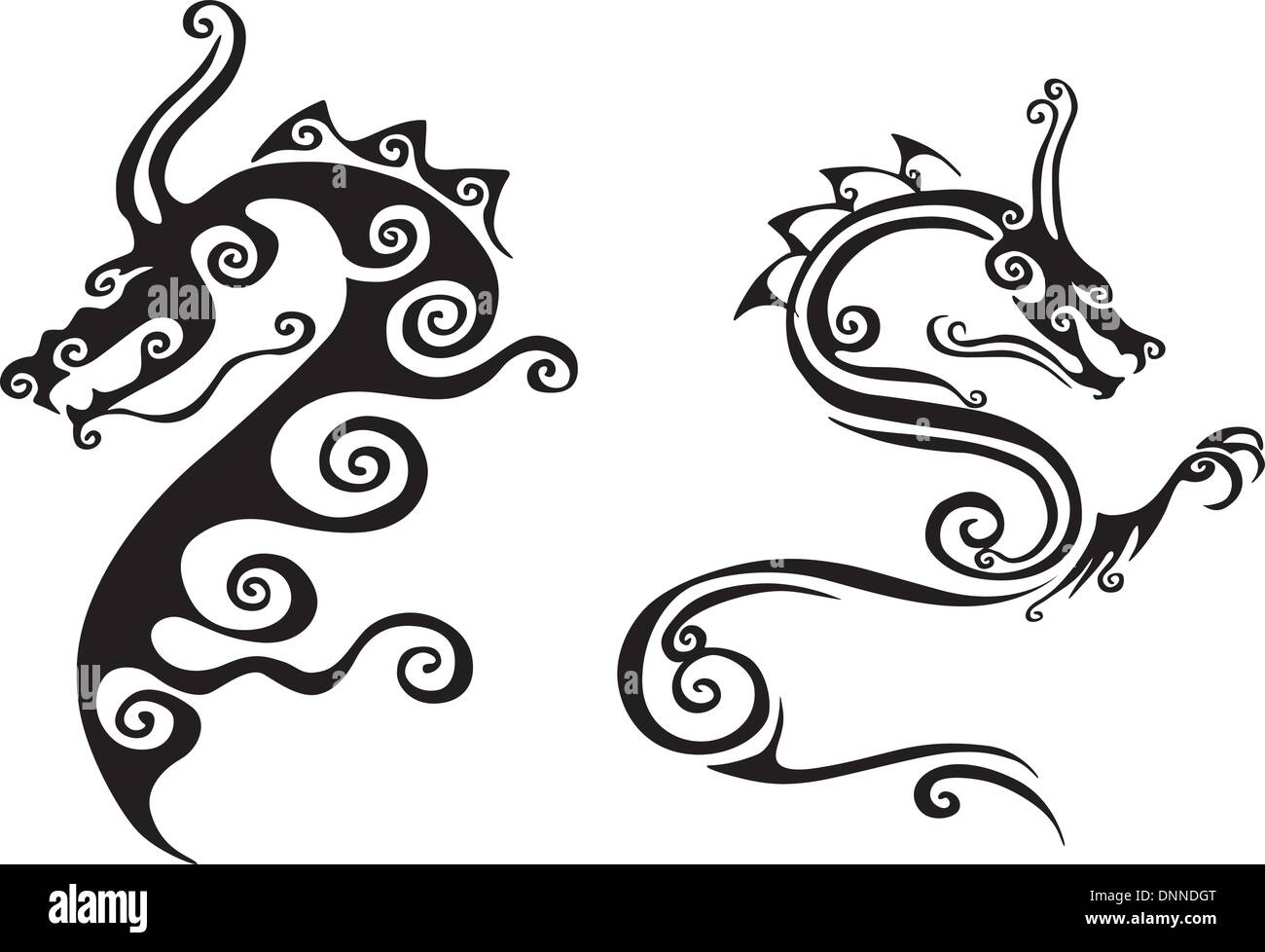 Stylized Dragons. Vector Set Stock Vector Image & Art - Alamy