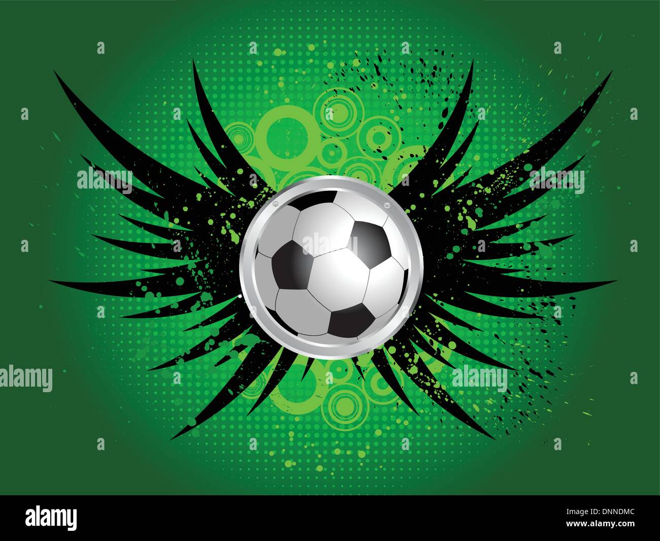 Football on a grunge style background with wings Stock Vector Image ...