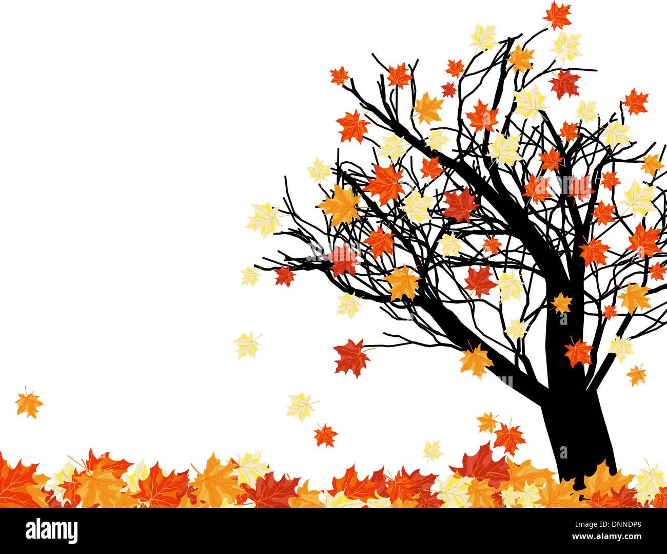Autumn maples falling leaves background. Vector illustration Stock ...