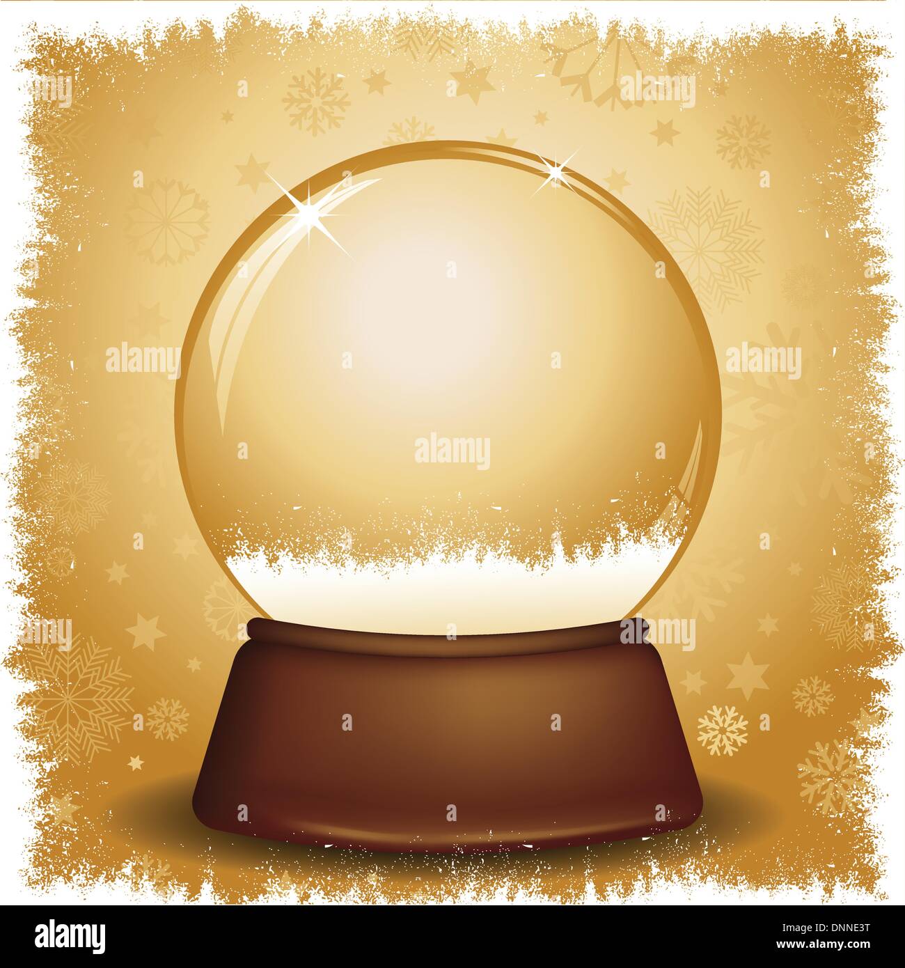 Gold snow globe on a snowflake background Stock Vector Image & Art - Alamy
