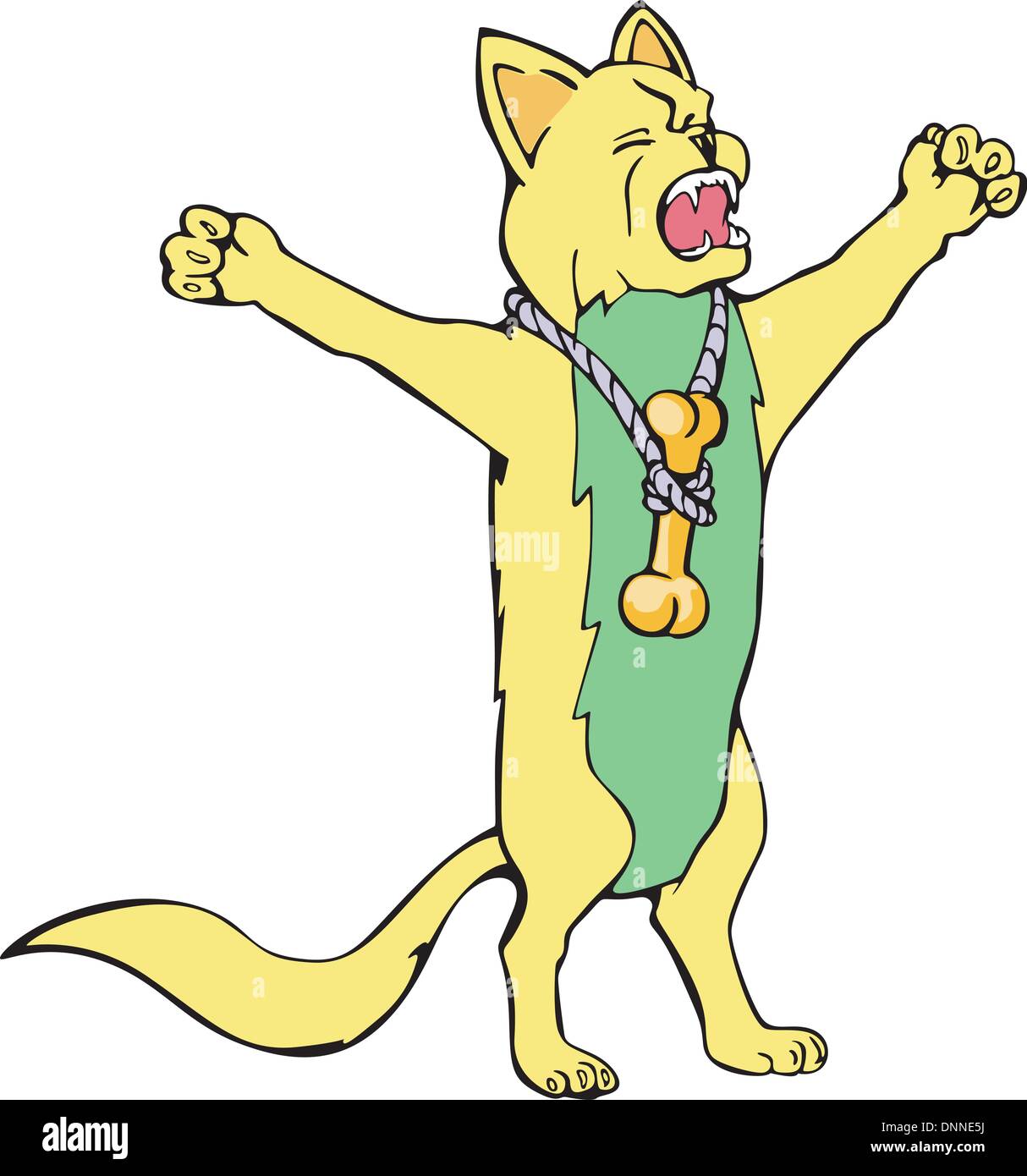 Ferocious cat with bone pendent on its neck Vector vinyl-ready EPS ...