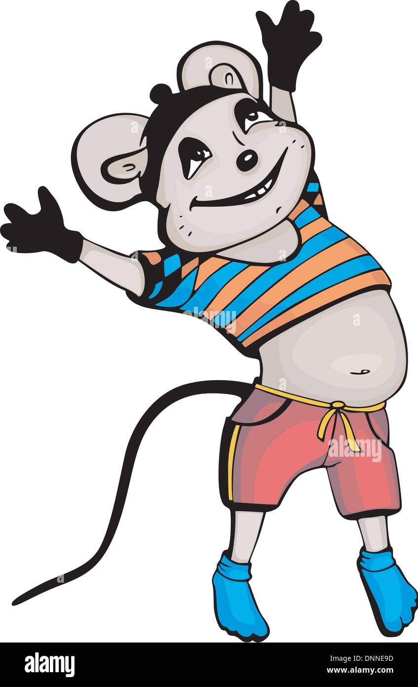 A mouse doing morning exercises. Vinyl-ready EPS Illustration Stock ...