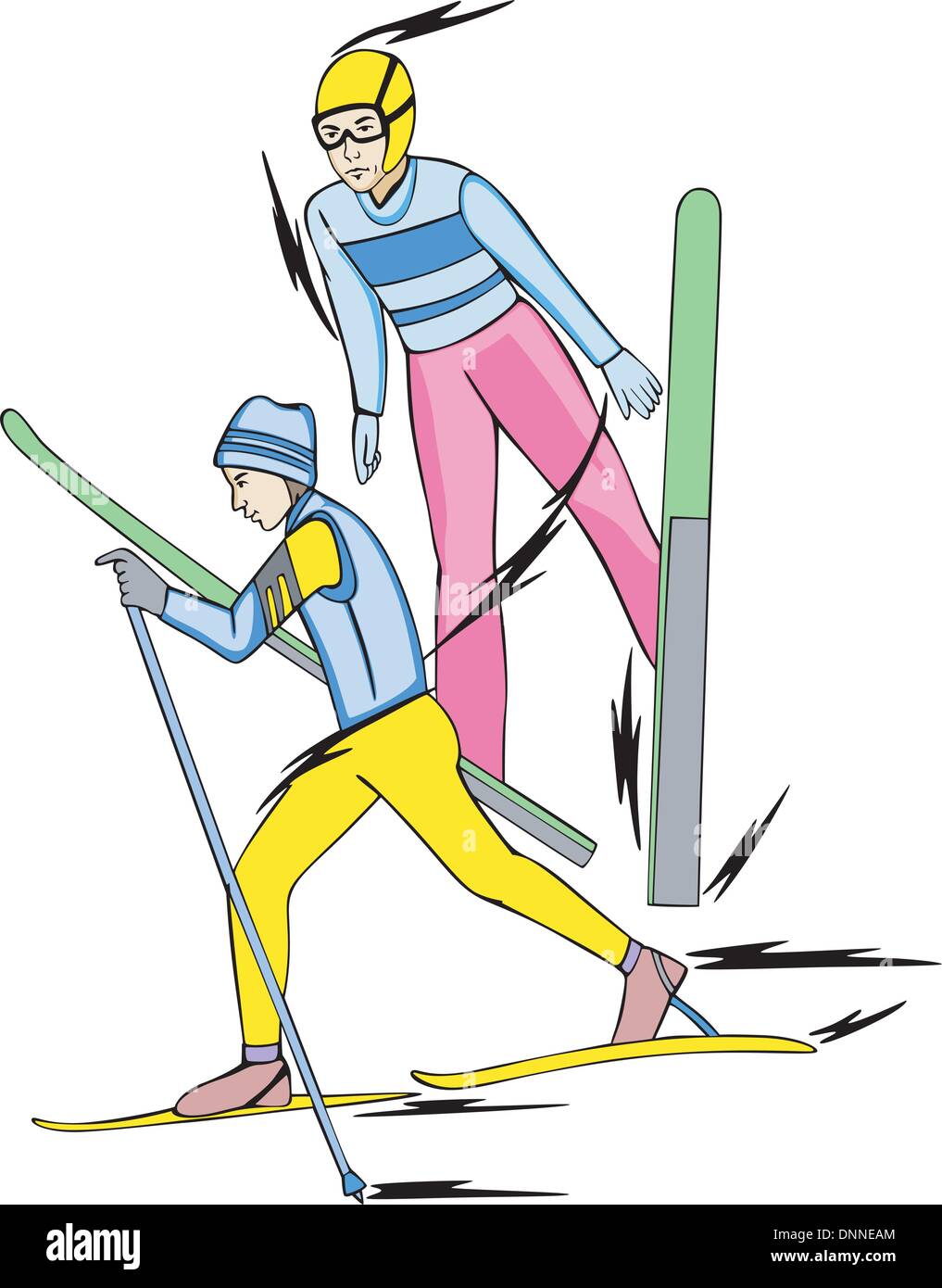 Skiers Vector Vectors High Resolution Stock Photography and Images - Alamy