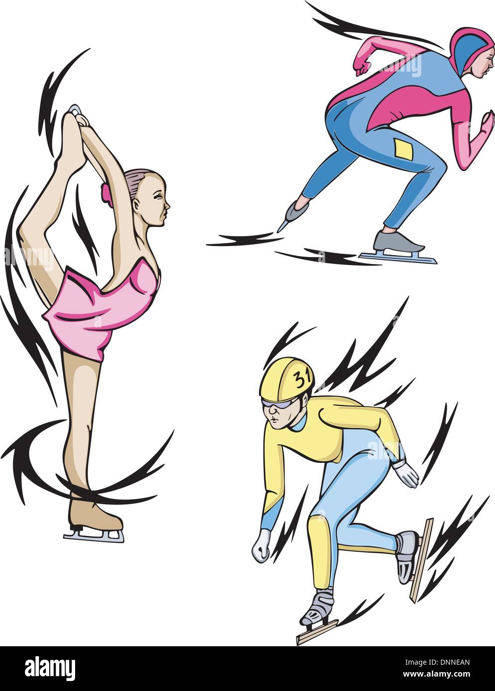 Short track speed skaters Stock Vector Images - Alamy