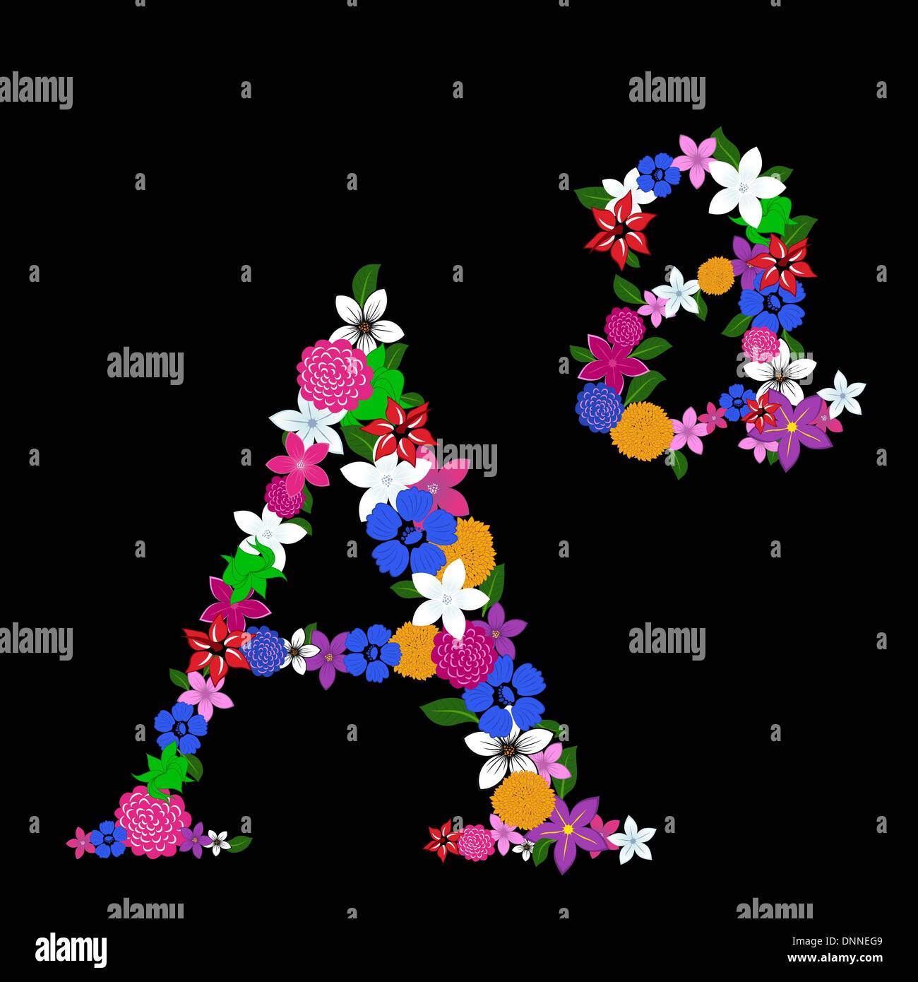 Floral alphabet letter for using in web and print design. Vector ...