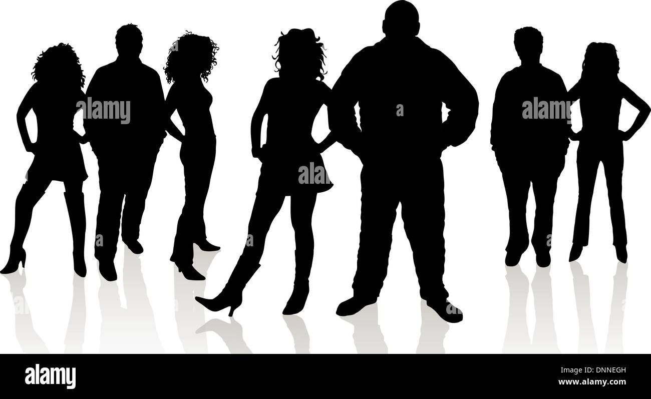 Silhouette of a group of friends Stock Vector Image & Art - Alamy