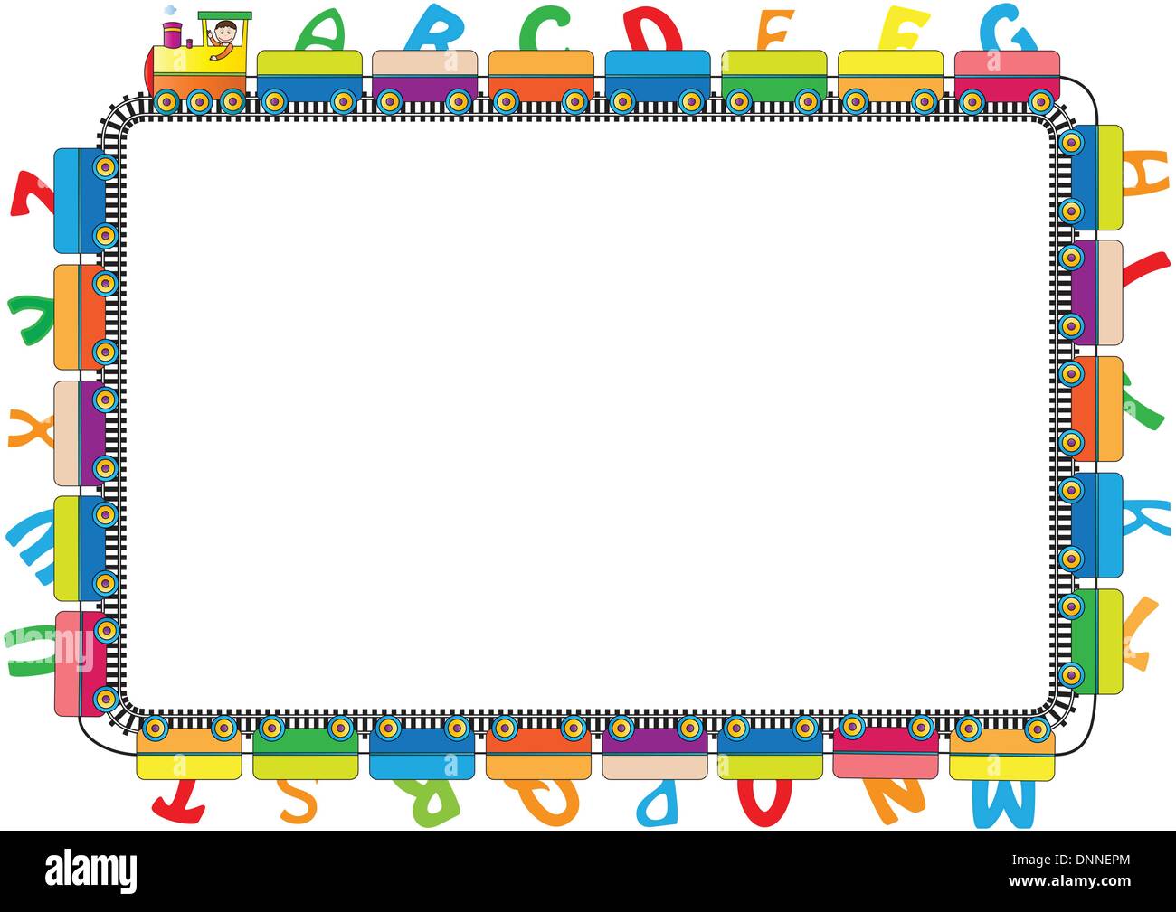 Colorful kids frame with engine and letters Stock Vector Image & Art ...