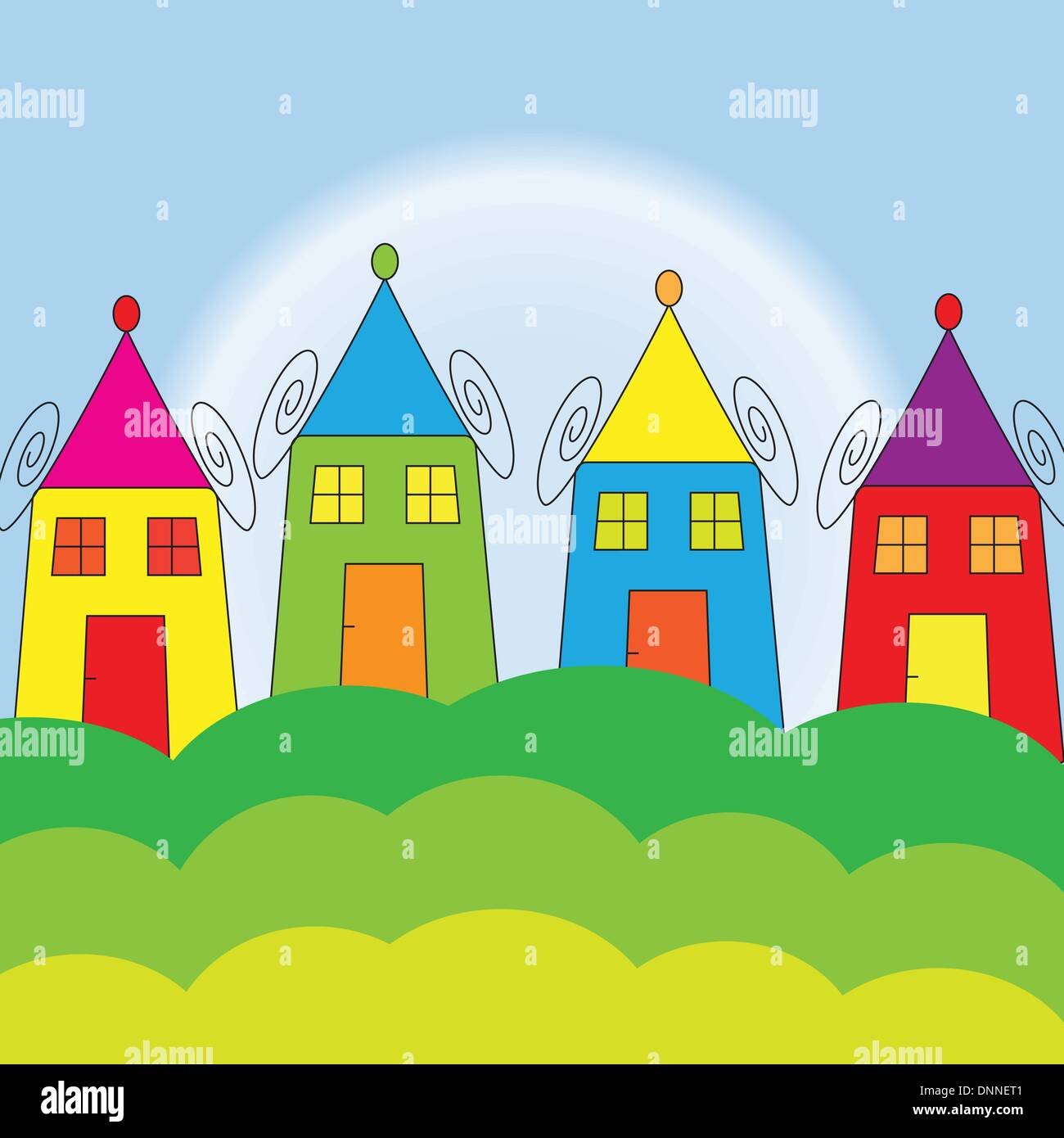 Colourful houses in children dreams Stock Vector Image & Art - Alamy
