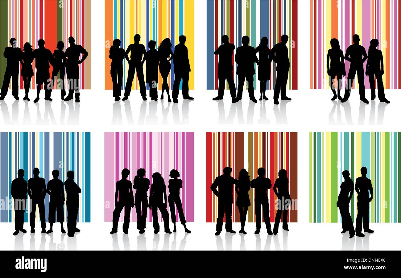 Silhouettes of groups of friends Stock Vector Image & Art - Alamy