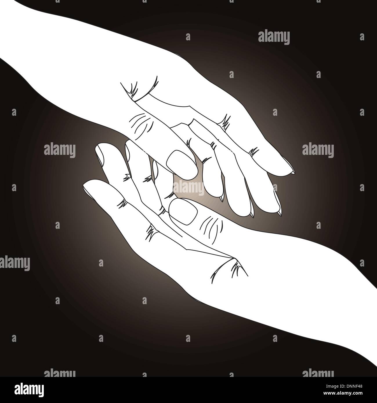 Two hands on dark background Stock Vector Image & Art - Alamy