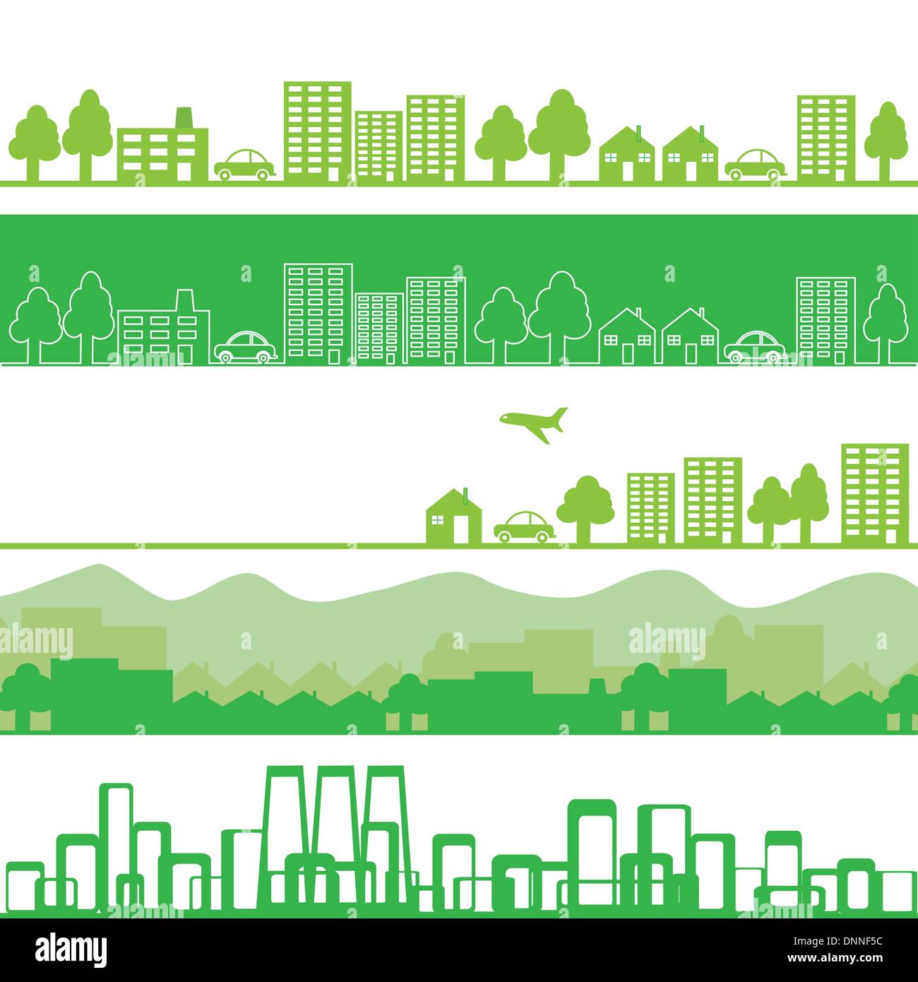 Five banners with eco town Stock Vector Image & Art - Alamy