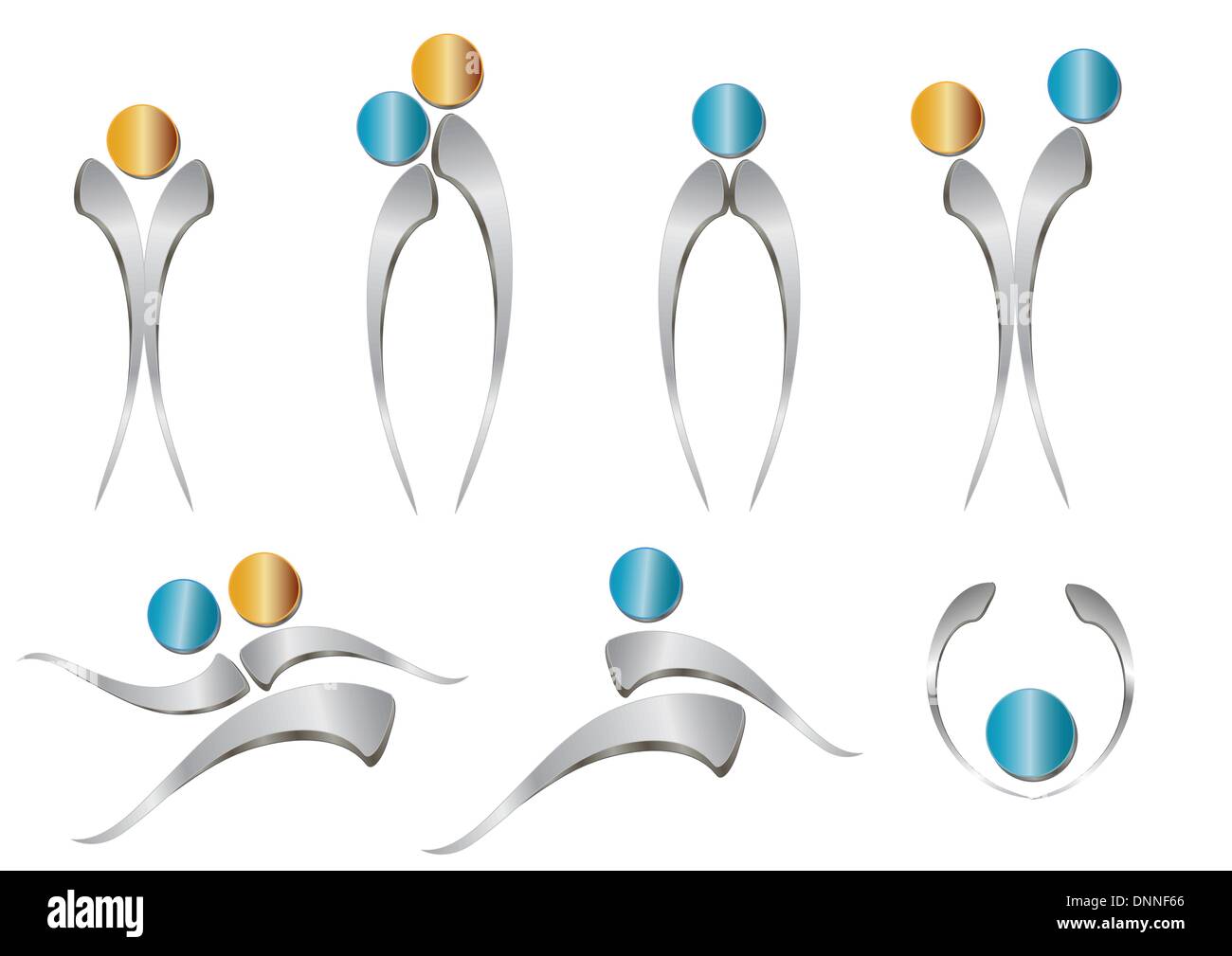 Abstract people icon - metallic sign Stock Vector Image & Art - Alamy