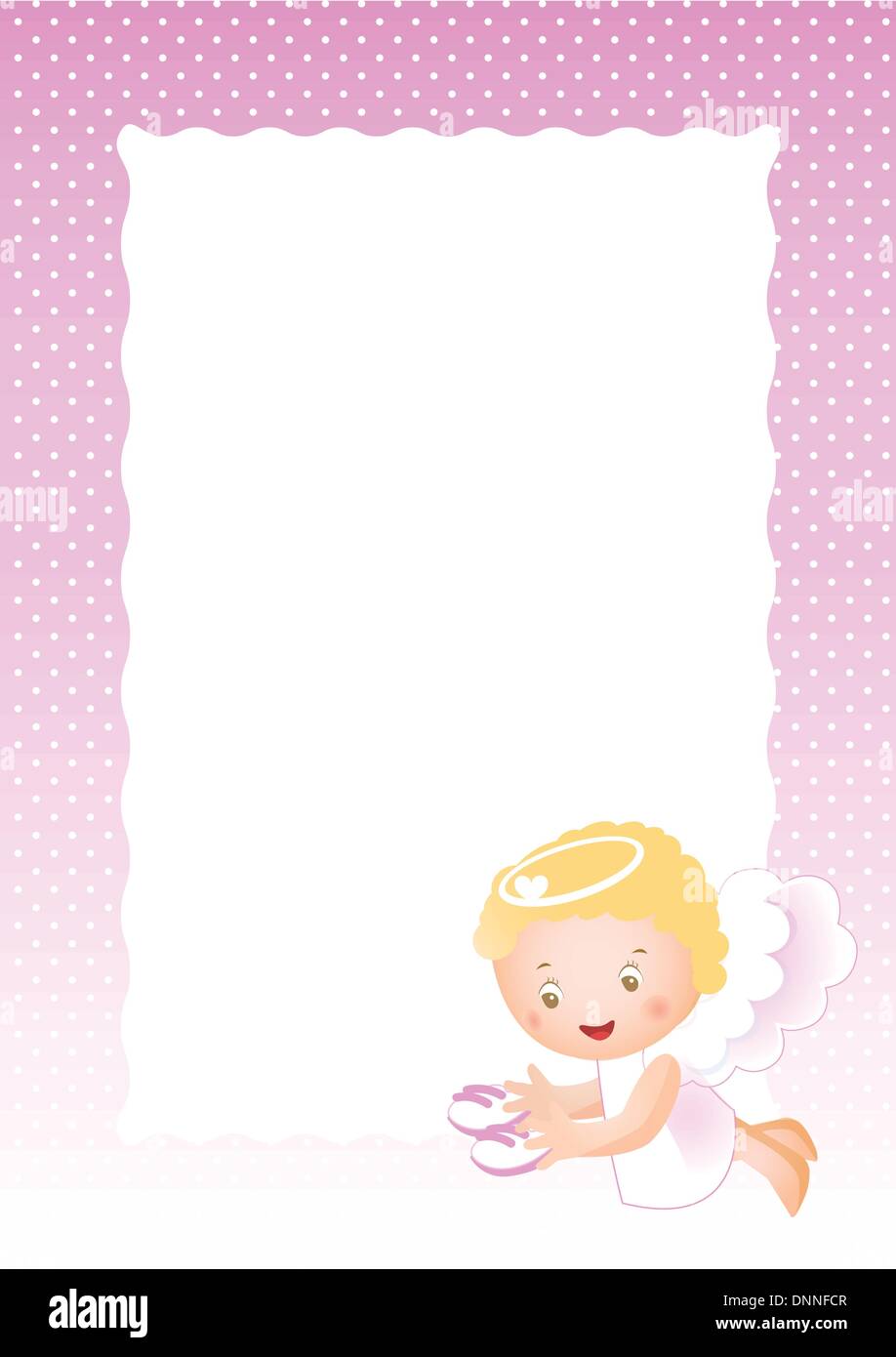 Baby Girl Christening Border Christening Girl And Boy Stock