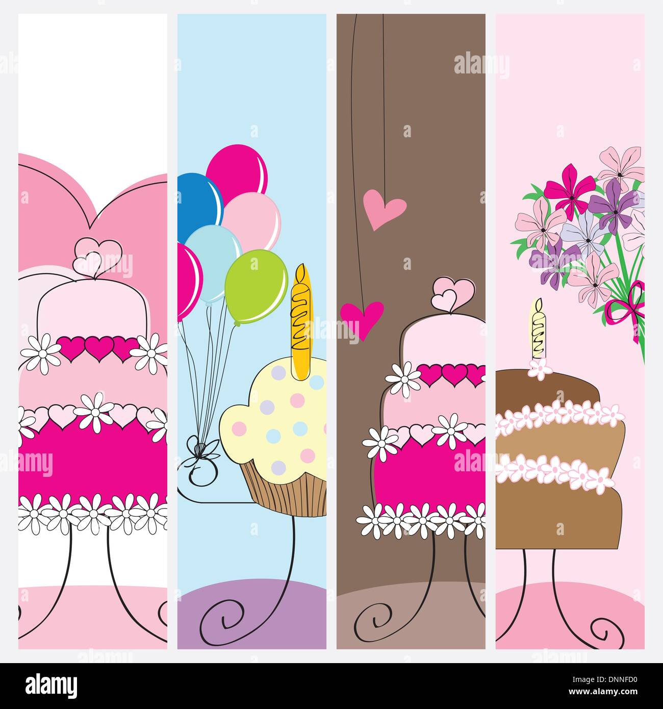 Flowers on wedding cake Stock Vector Images - Alamy