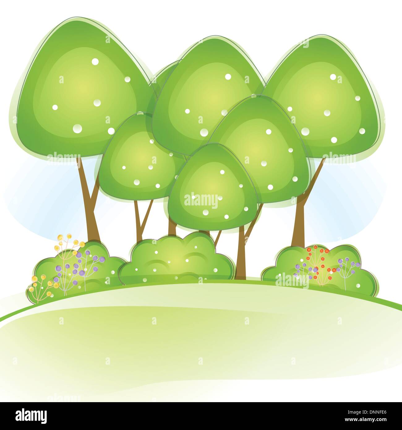 Park trees flowers seamless Stock Vector Images - Alamy