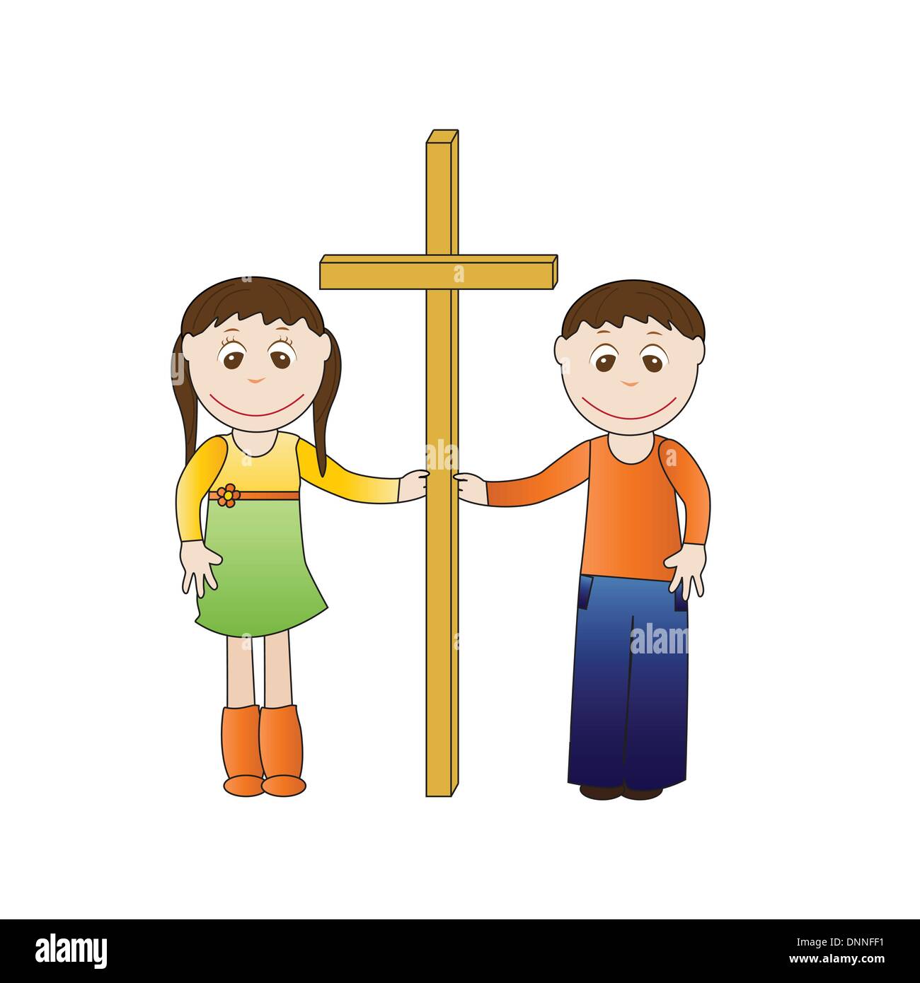 Boy cross religion Stock Vector Images - Alamy