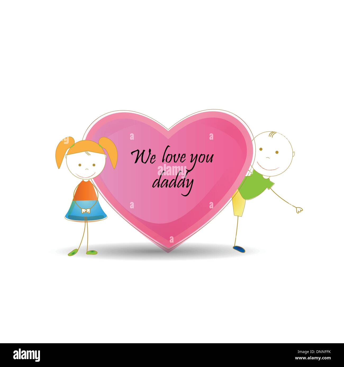 Cute and small kids with big heart Stock Vector Image & Art - Alamy