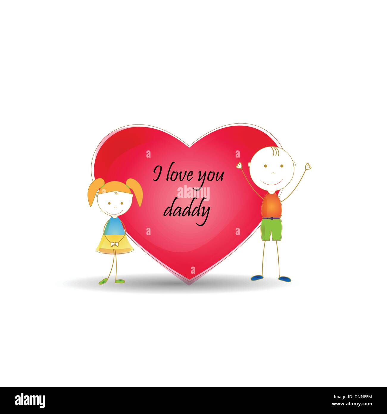 Cute and small children with big heart Stock Vector Image & Art - Alamy