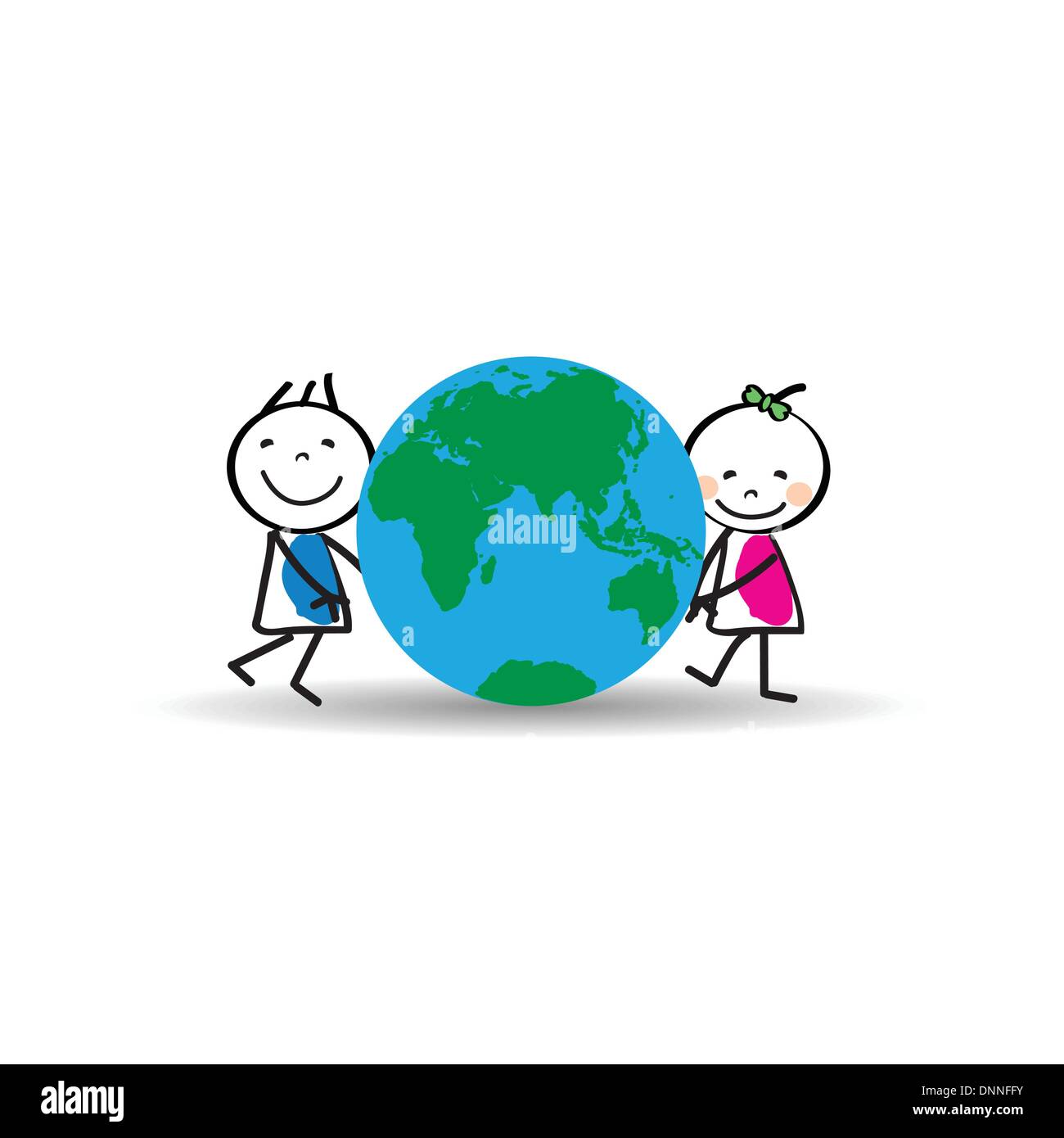 Happy cute kids globe abstract hi-res stock photography and images - Alamy