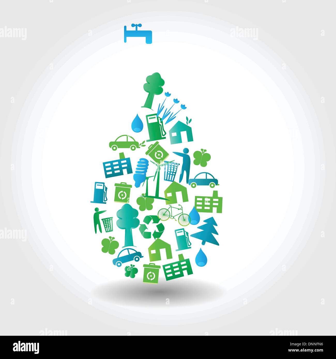 Protect the Earth: environment symbols on clean earth Stock Vector ...