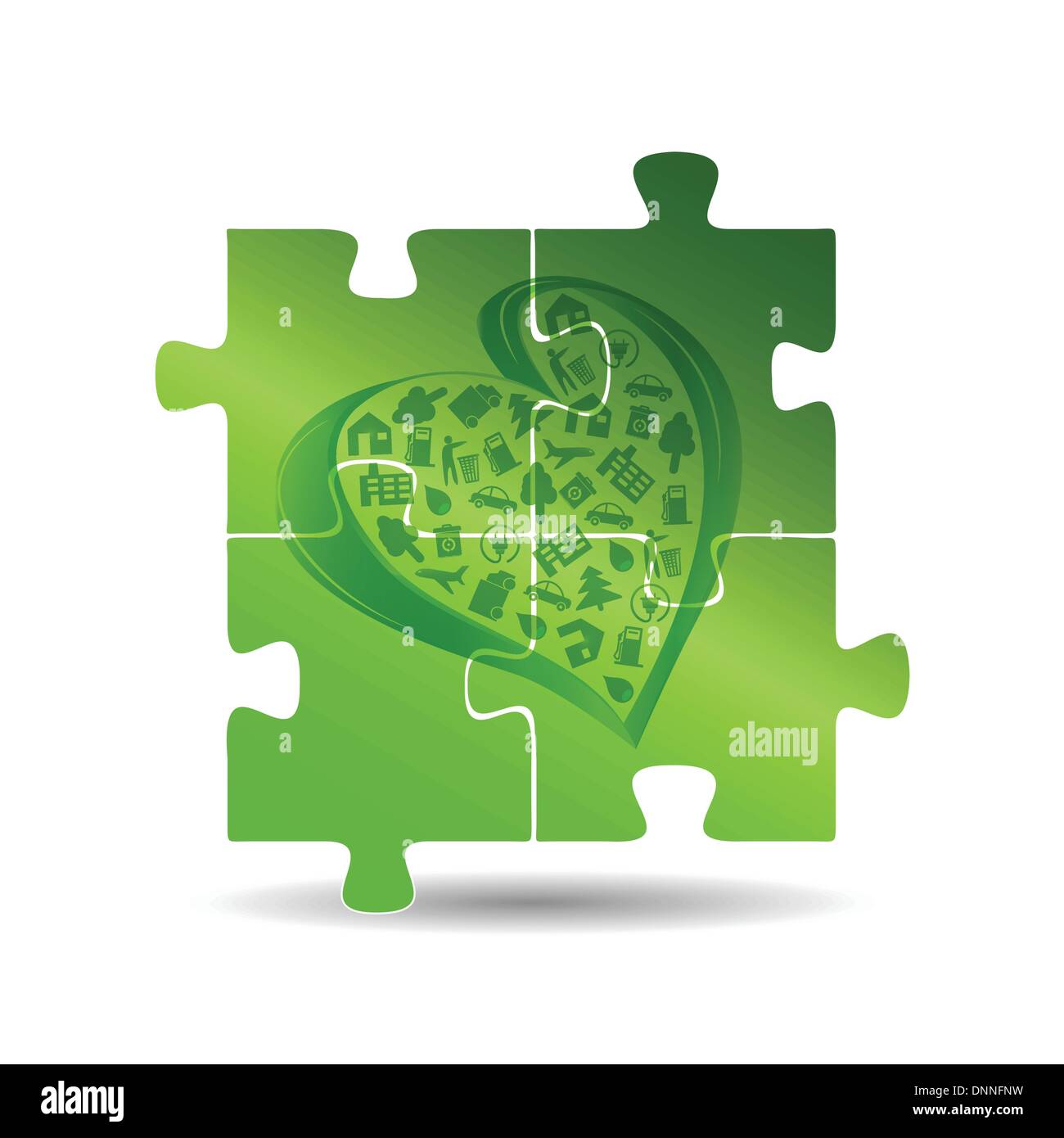 Cute and green ecology background with puzzles Stock Vector Image & Art ...