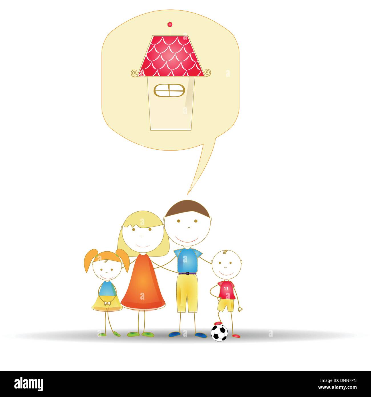 Cute and happy youngl family dream about house Stock Vector Image & Art ...