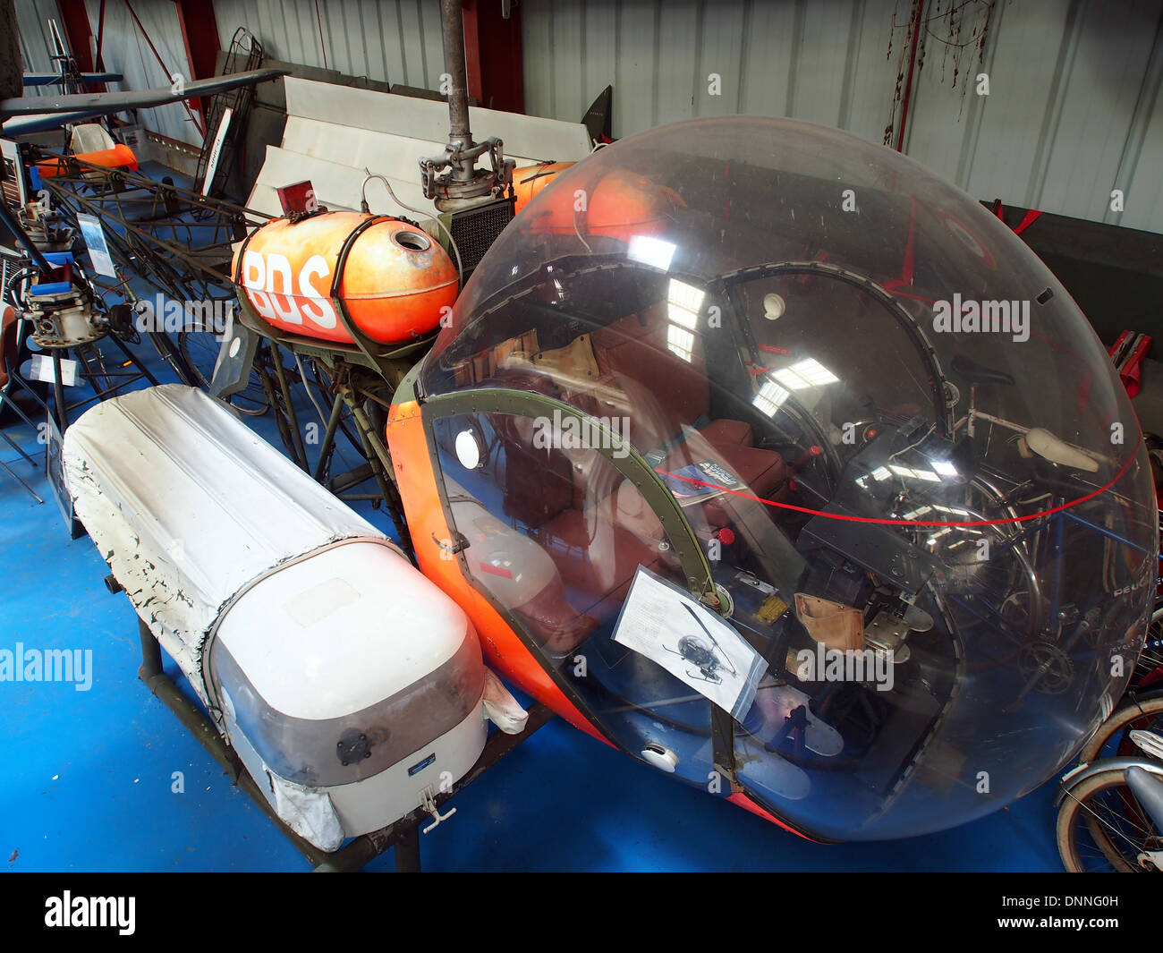 The Bell B47G is a helicopter displayed as part of aviation history ...