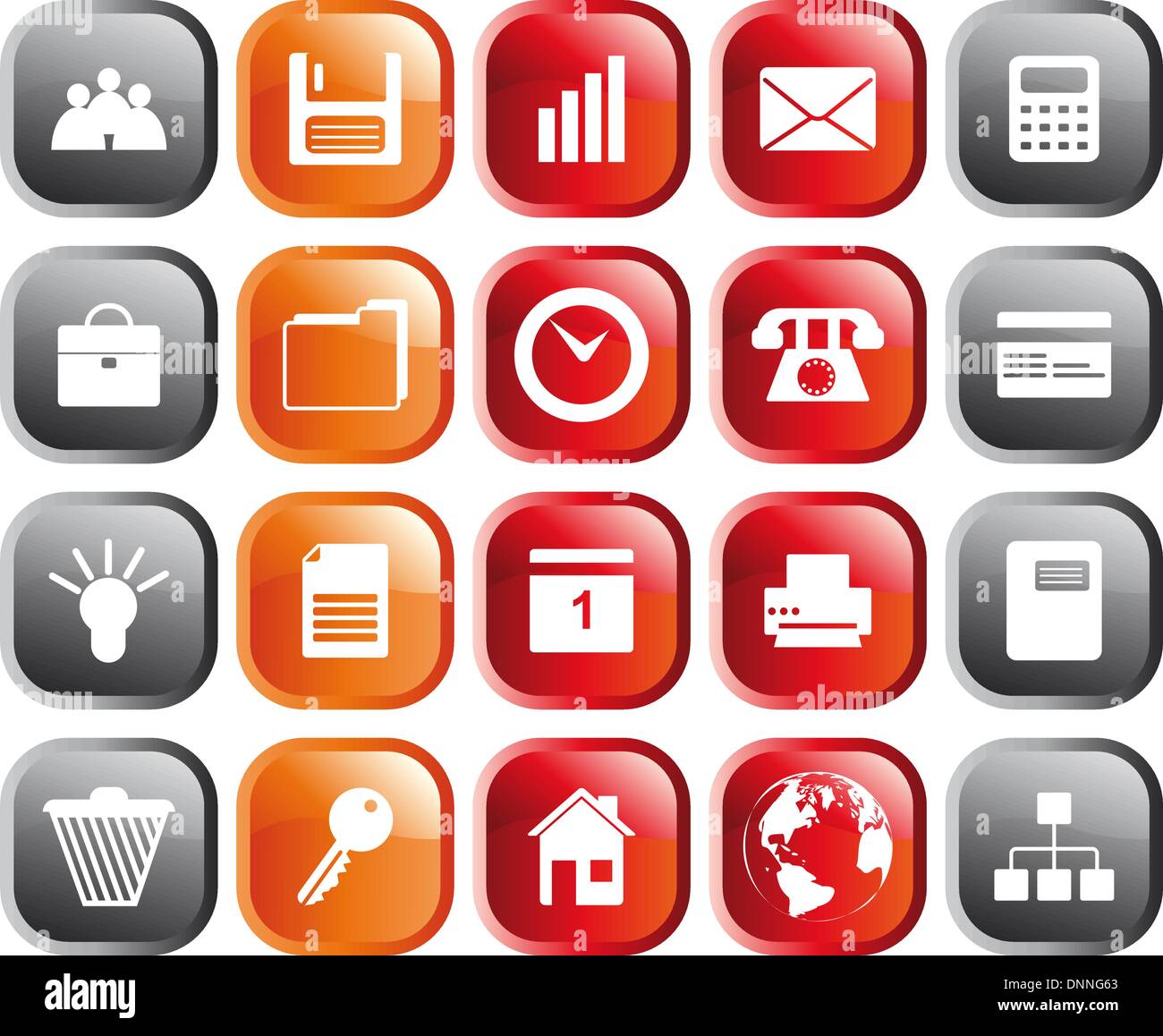 Business and office set of different vector web icons Stock Vector ...