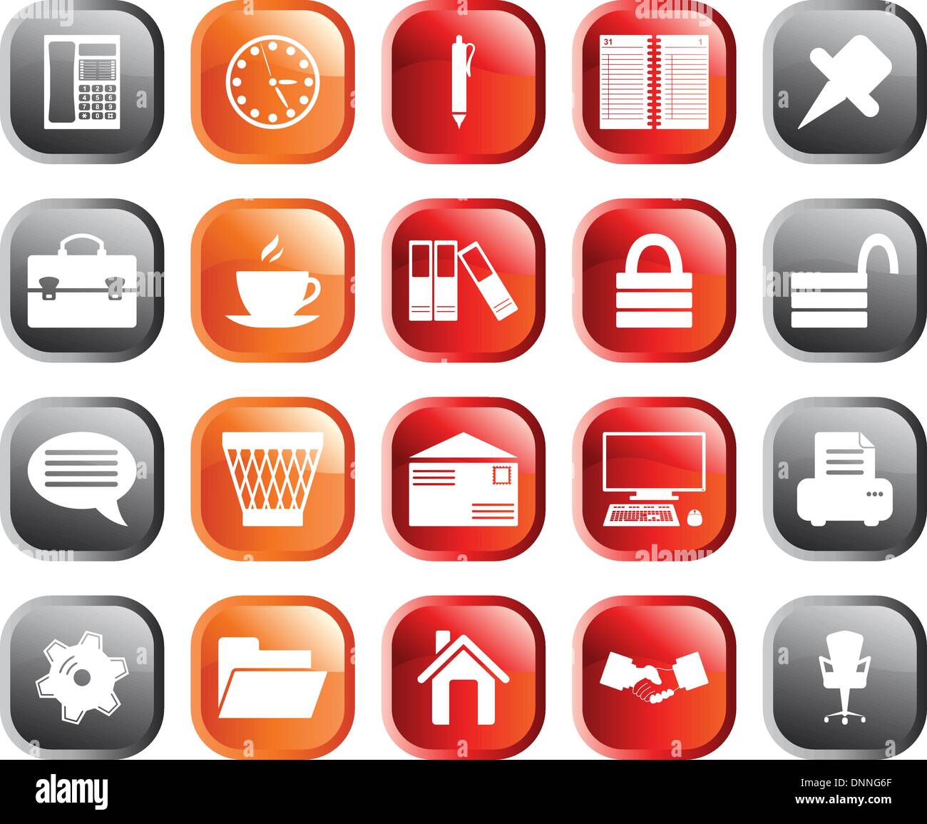 Business and office set of different vector web icons Stock Vector ...