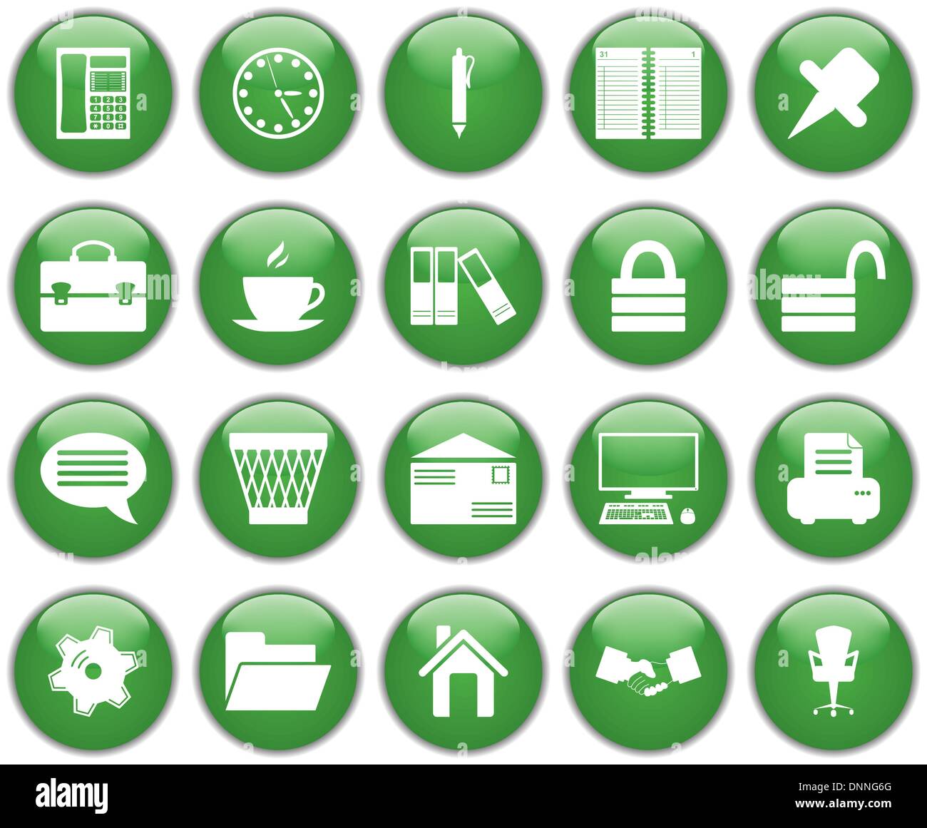 Business and office set of different vector web icons Stock Vector ...