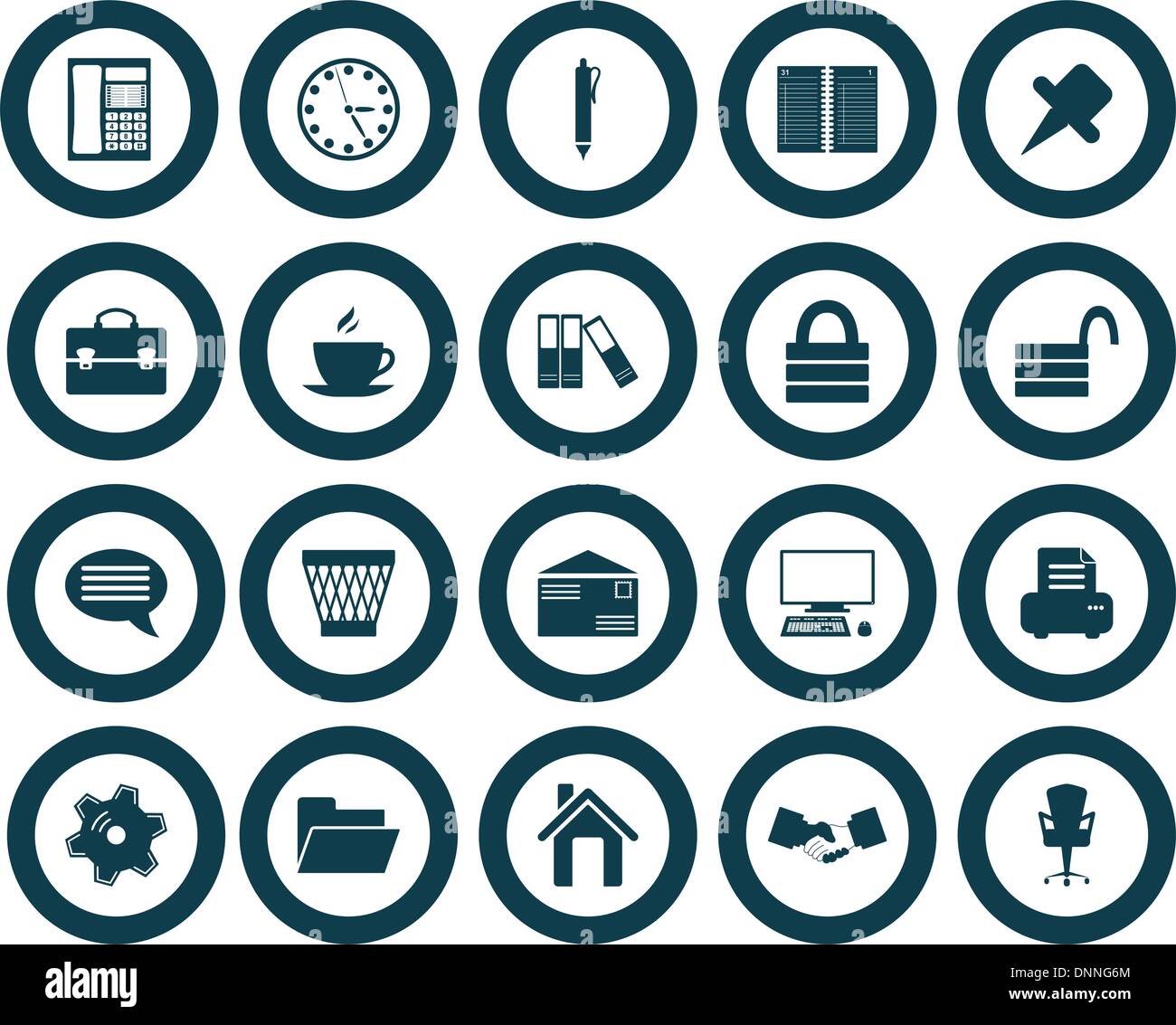 Business and office set of different vector web icons Stock Vector ...