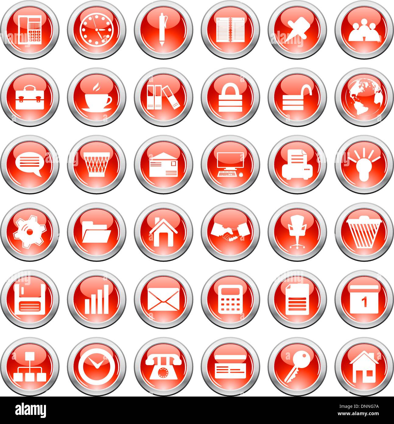 Business and office set of different vector web icons Stock Vector ...