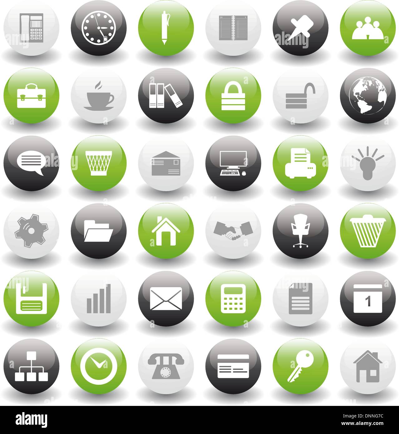 Business and office set of different vector web icons Stock Vector ...