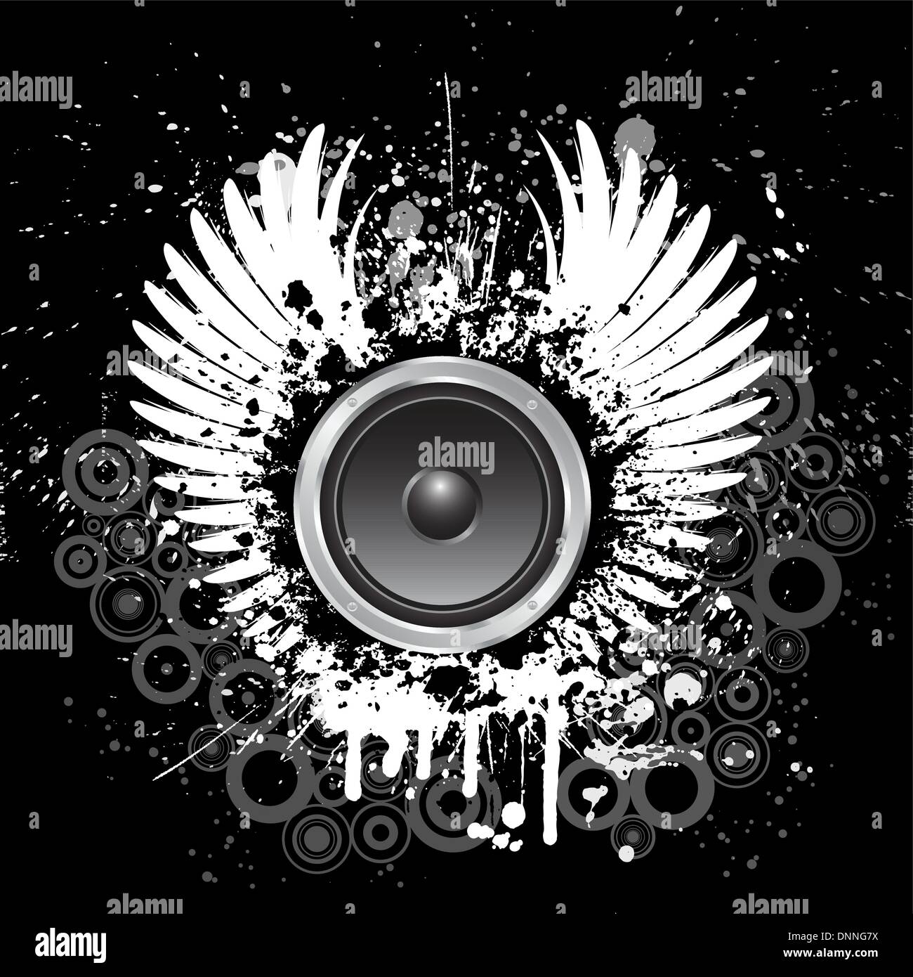Grunge music background speaker wings hi-res stock photography and ...