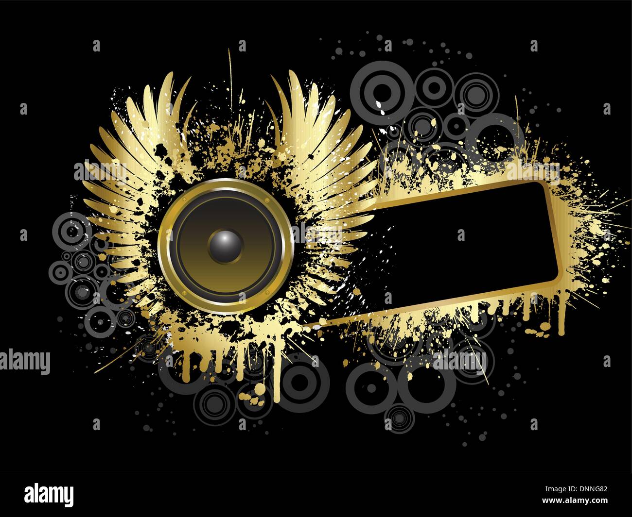 Grunge music background in gold and black Stock Vector Image & Art - Alamy