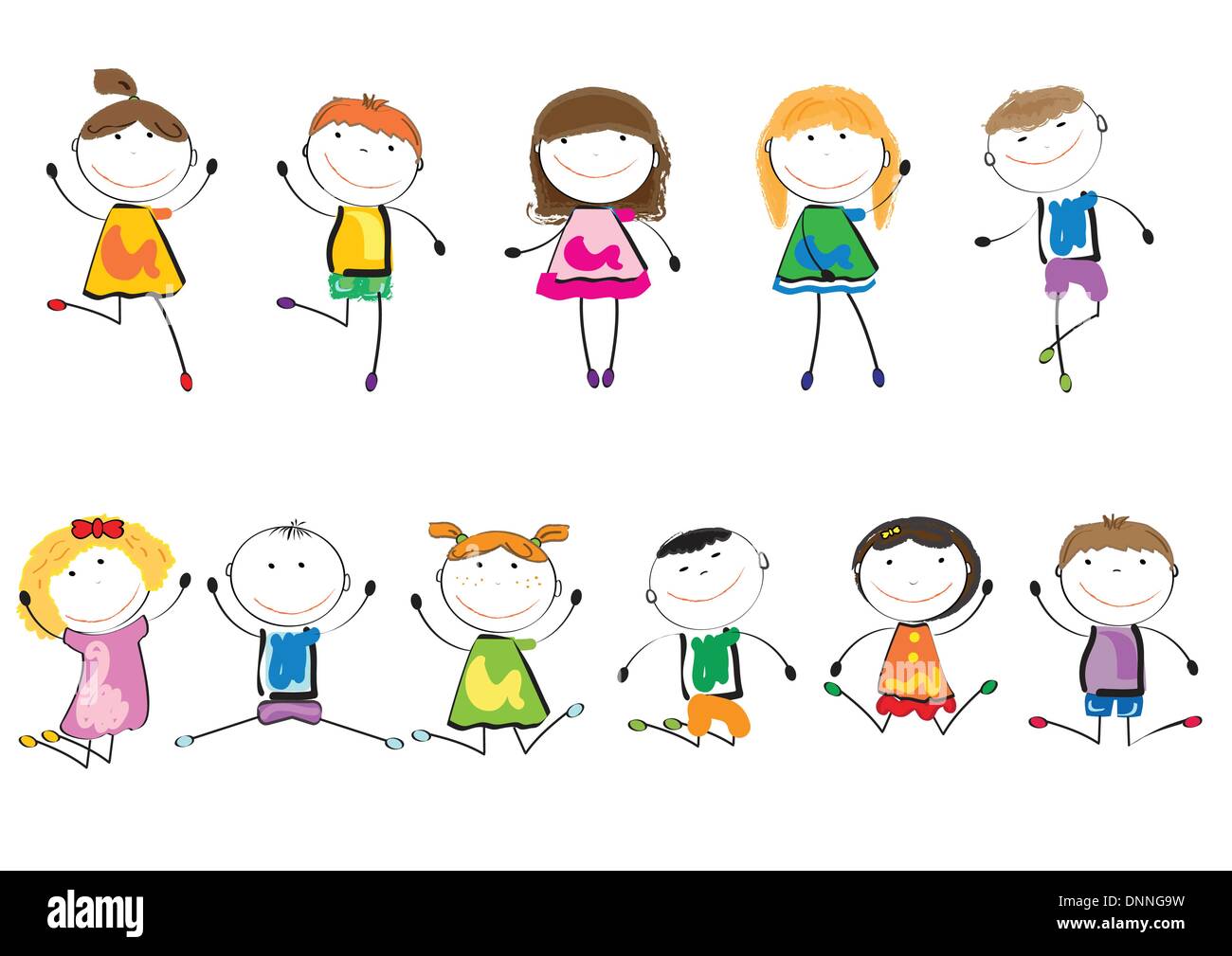 Small and smile kids playing and dancing Stock Vector Image & Art - Alamy