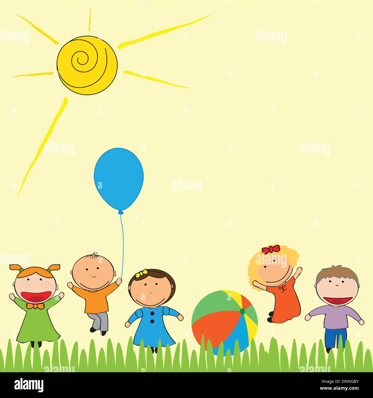 Small and happy kids in sammer garden Stock Vector Image & Art - Alamy