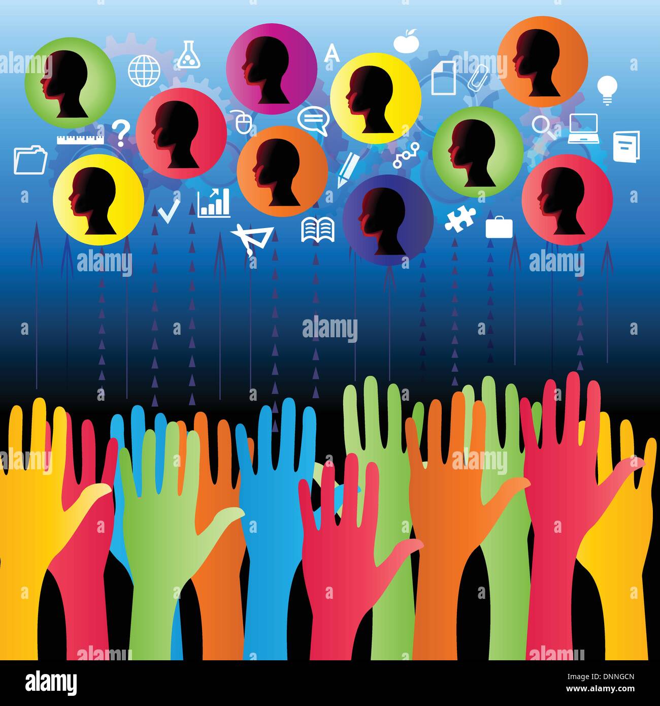 Human head many symbol inspiration Stock Vector Images - Alamy