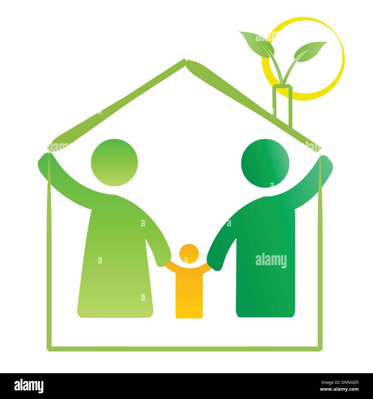 Pictogram showing figures happy family in house Stock Vector Image ...