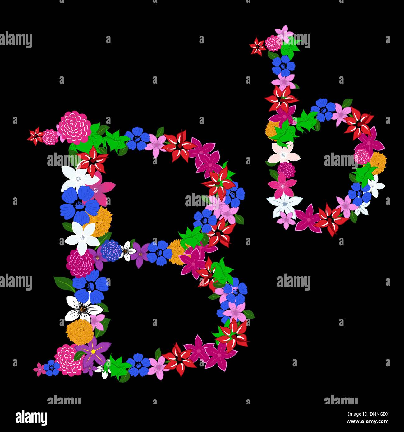 Floral alphabet letter for using in web and print design. Vector ...