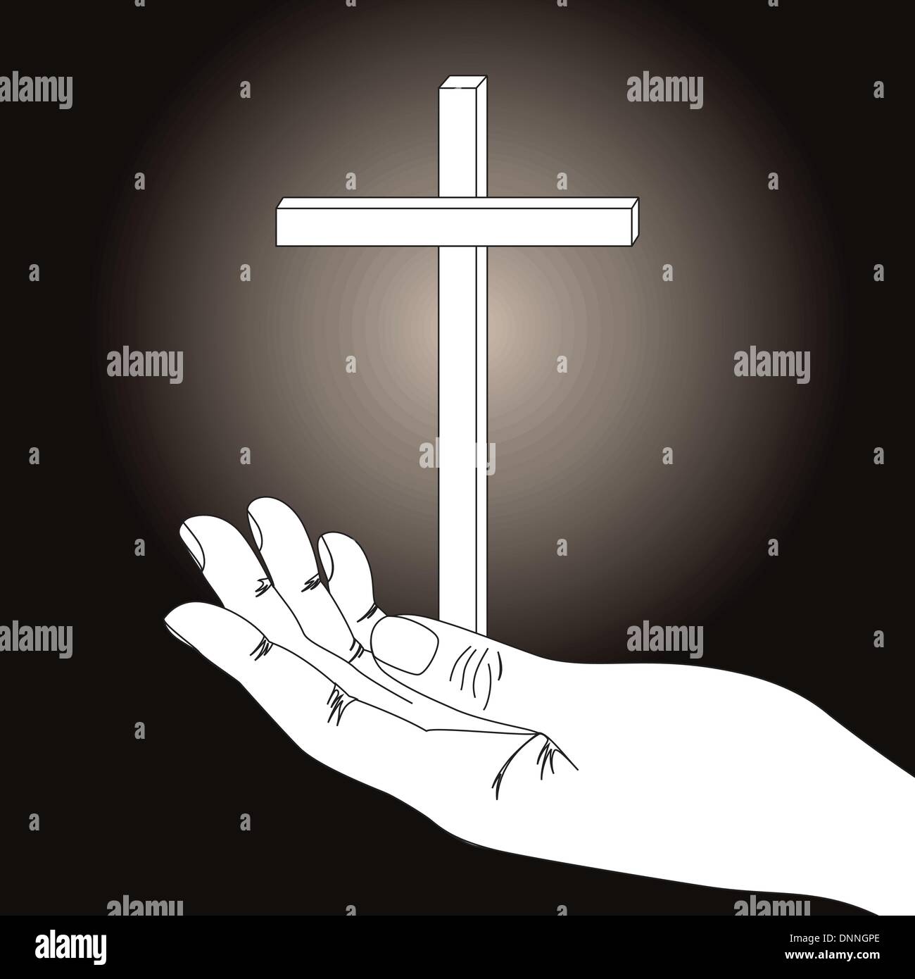 Hand hands religion cross christian Stock Vector Images - Alamy