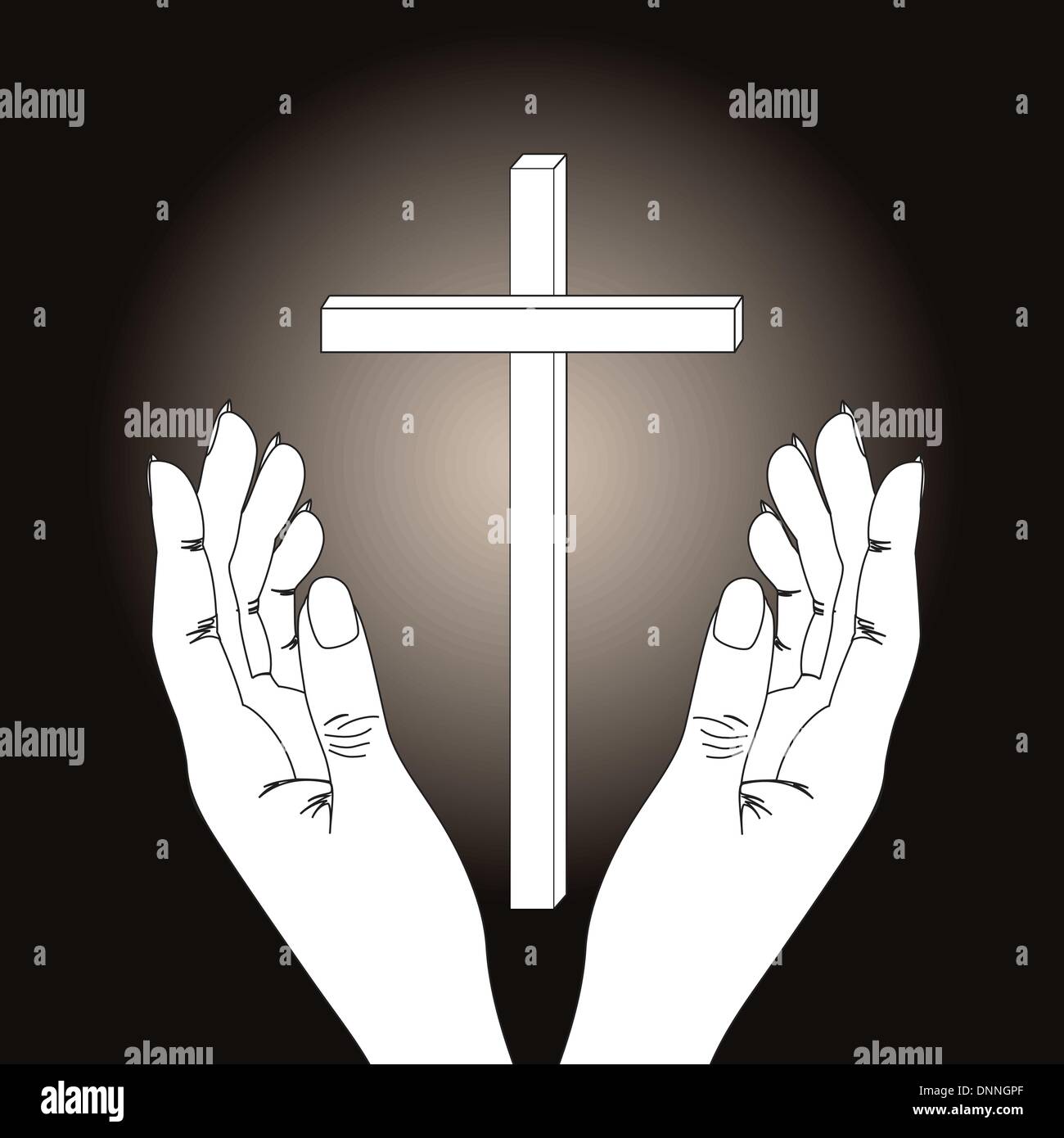 Cross her hands Stock Vector Images - Alamy