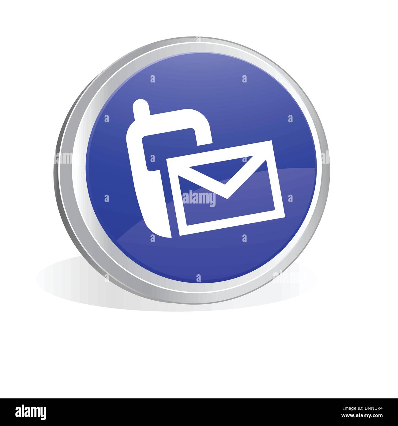 Blue button with mobile and envelope symbol Stock Vector Image & Art ...