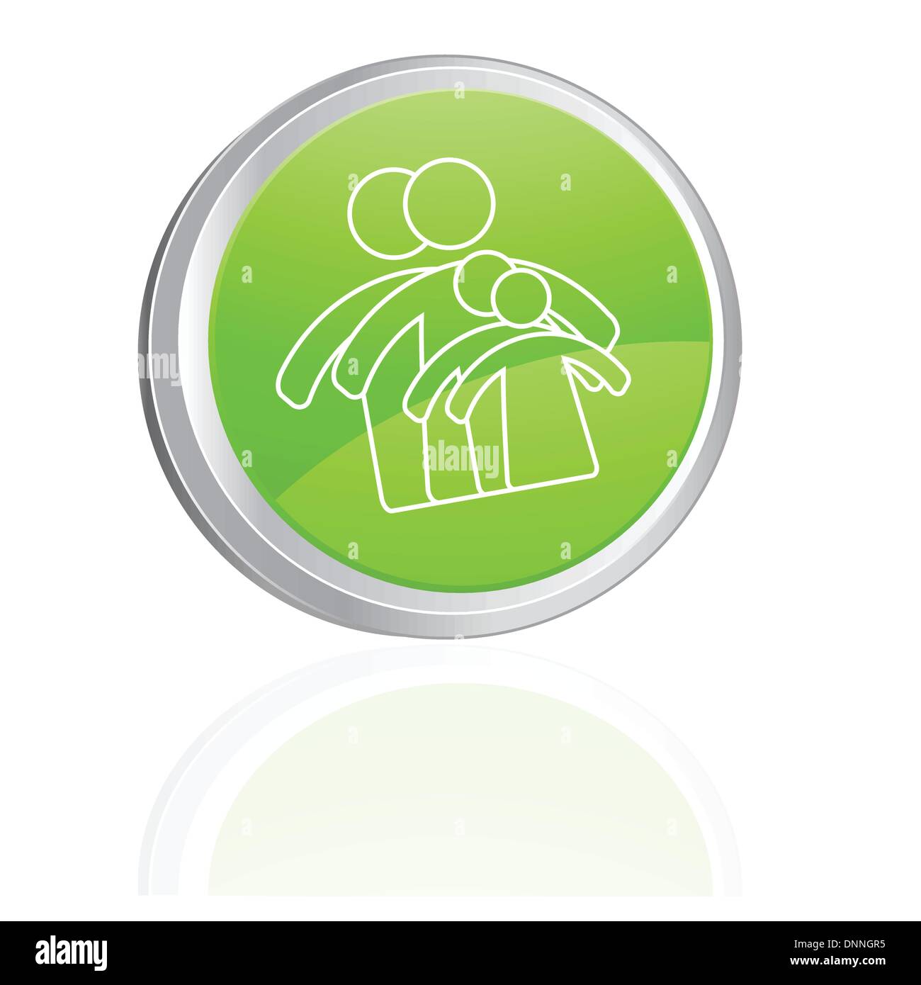 Green button with family symbol Stock Vector Image & Art - Alamy