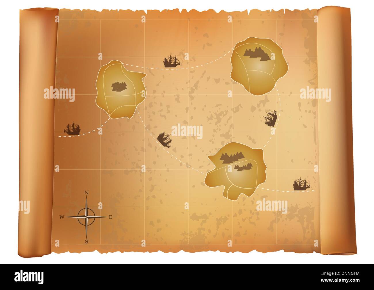 Cute and treasure map in vintage style Stock Vector Image & Art - Alamy