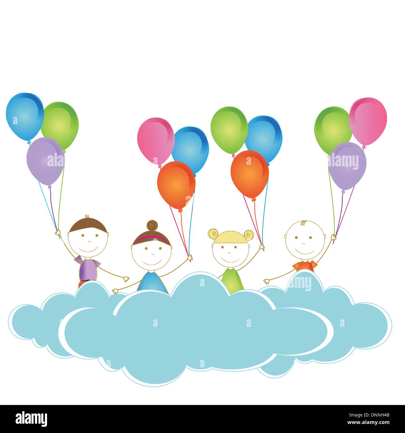Boy boys kids children party balloons Stock Vector Images - Alamy