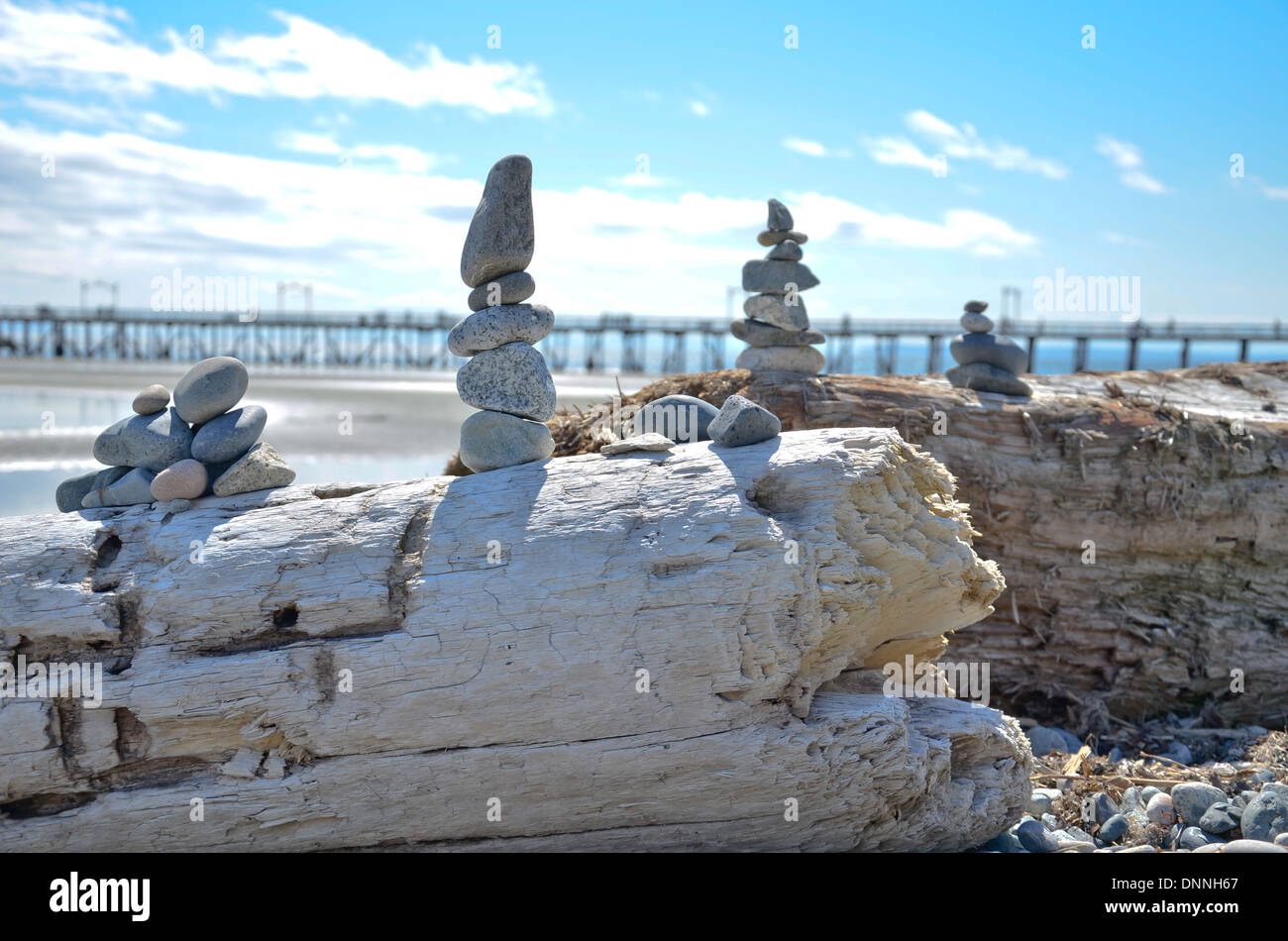 Stone Stacking in White Rock, Canada Stock Photo - Alamy