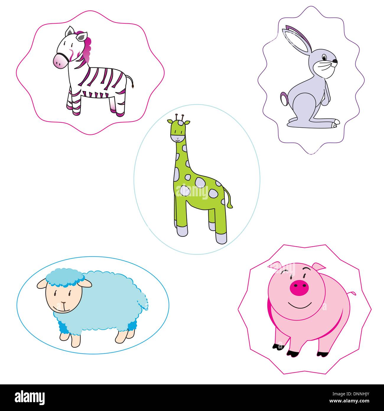 Drawing zebra giraffe Stock Vector Images - Alamy